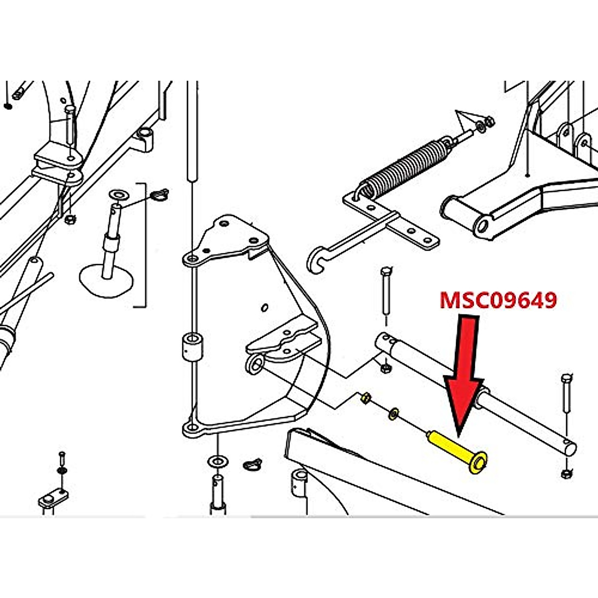 Professional Parts Warehouse Aftermarket Boss RT3 V-Plow Horizontal Hinge Threaded Pin Kit MSC09649