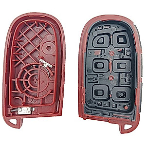 Guibuhuse New Red Color Smart Keyless Entry Remote Key Fob Cover Fits for 2016 2017 2018 2019 2020 Dodge Challenger Charger Dart Durango Journey Jeep Grand Cherokee Chrysler 300 2011-2018 Key Case