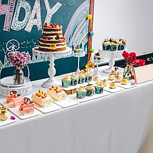 NEWOOK White Paper Tablecloths Disposable for Rectangle Tables 12 Pack,3 Ply Paper & Plastic Quality Table Cloth for Parties,54 x 108 Inch Birthday Table Cover Outdoor Wedding Banquet Tablecover