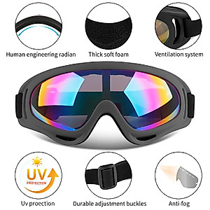 COOLOO Ski Goggles, Snow Snowboard Goggles for Men Women Kids - UV Protection Foam Anti-Scratch Dustproof