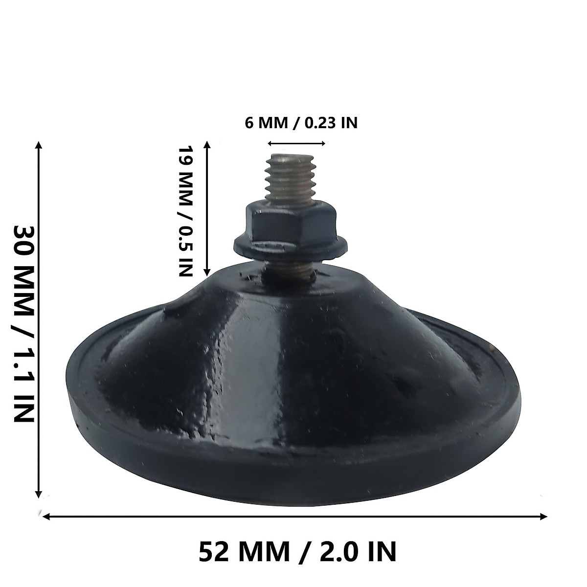 XJKJ Black M6 x 19 6-PCS Large Suction Cup Set of rsuction Cup Screw Thickened Suction Cups, Transparent PVC Suction Cups, with 5nut Screws, Super Strong Adhesive Glass Suction Cup Bracket (Black)