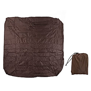GLOGLOW Spa Bath Rainproof Cover, Sun Protection Dustproof Waterproof Outdoor Bathtub Dust Cover Breathable for Garden (Brown)