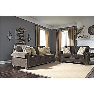 Signature Design by Ashley Stracelen New Traditional Queen Sofa Sleeper with Nailhead Trim, Dark Brown