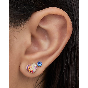 Disney Frozen Stud Earrings Set - Blue Crystal Stud Earrings and Anna and Elsa Earrings - Frozen Earrings - Elsa Jewelry - Disney Earrings