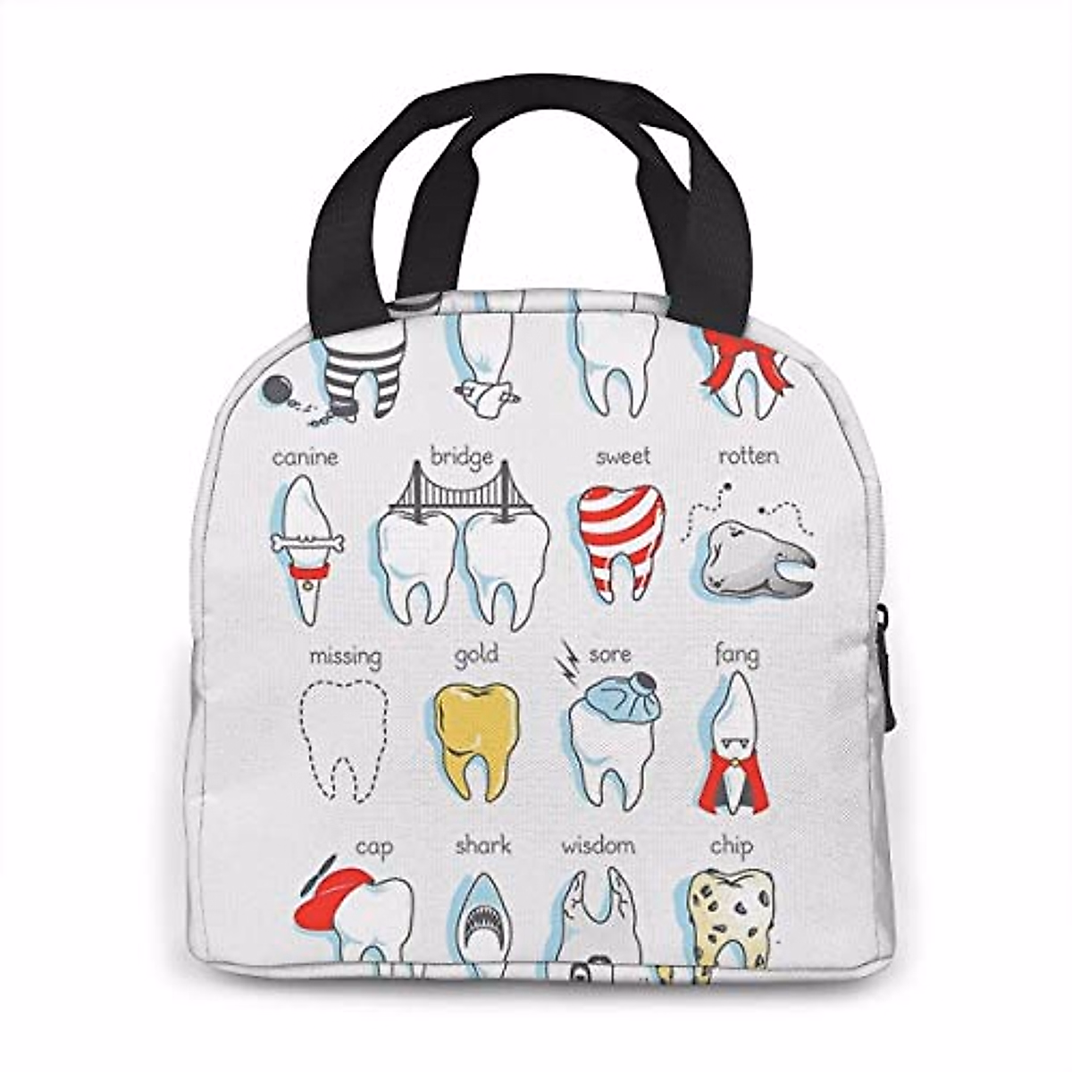 antspuent Dental Combination Lunch Bag for Women Girls Kids Insulated Picnic Pouch Thermal Cooler Tote Bento Large Meal Prep Cute Bag Big Leakproof Soft Bags for Lunch Box, Camping, Travel, Fishing