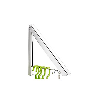 OnlyOne Select Retractable Clothes Rack Wall Mount, Folding Clothes Hanger Drying Rack, for Laundry Room Closet Storage Bathroom Bedroom Organization (Silver)