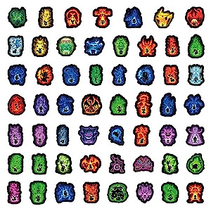 sxdaizjsym 52 Pieces Neon Anime Stickers| Gift for Kids Teen Birthday Party| Cool Cartoon Stickers| Cute Stickers Pack|Waterproof Stickers for Water Bottles,Laptop,Phone,Skateboard,Bicycle