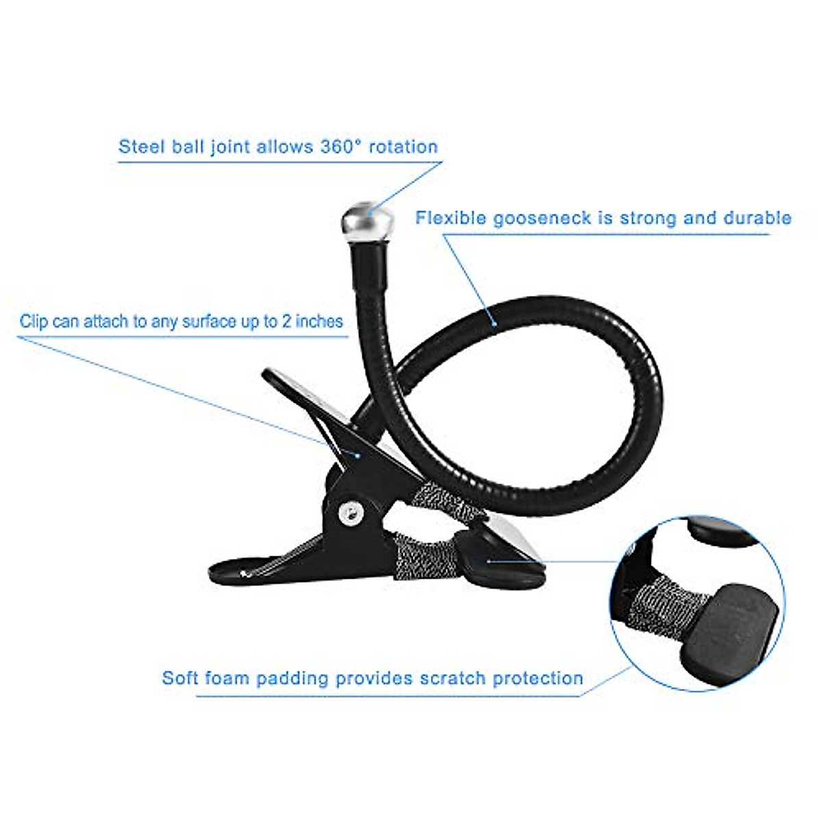 Clip On Security Mirror, Cubicle Computer Desk Convex Mirror for Office Personal Safety Rearview Monitors or Anywhere (7.28" Rectangle Mirror with Border)