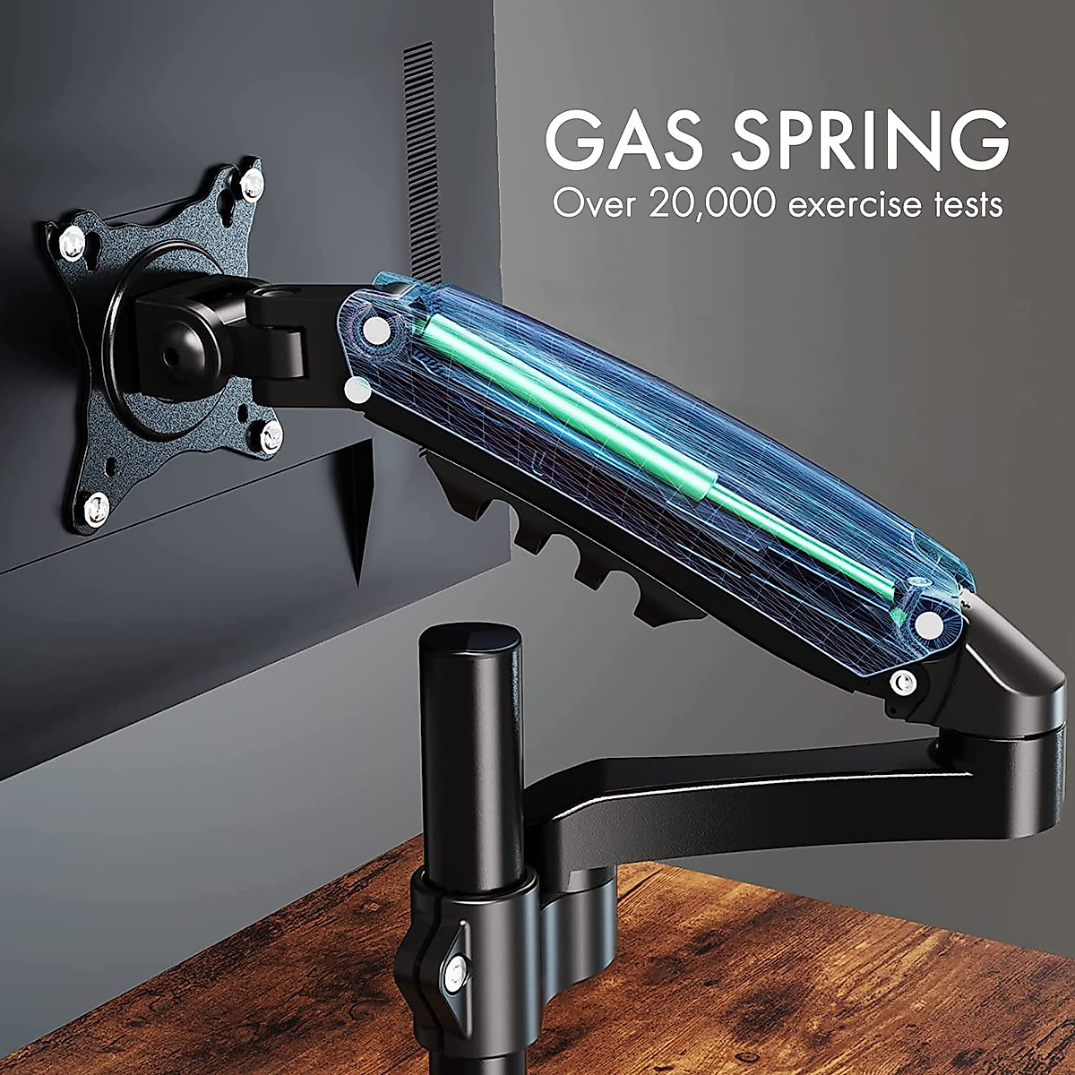 Stellar Mounts Spring LCD Monitor Arm with USB and Multimedia Ports for: LG 27UL500-W 27-Inch UHD (3840 x 2160) IPS Monitor with Radeon Freesync Technology and HDR10, White