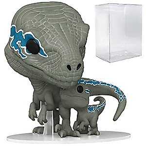 POP Jurassic World Dominion - Blue & Beta [Velociraptor] Funko Vinyl Figure (Bundled with Compatible Box Protector Case), Multicolor, 3.75 inches