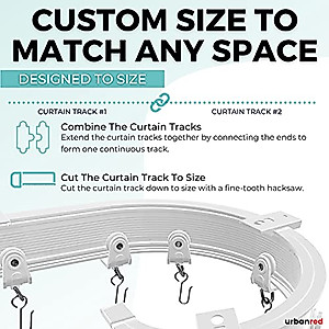 UrbanRed Flexible Bendable Ceiling Curtain Track, 5 Meters (16.4FT), Ceiling Track Ceiling Mount for Curtain Rail with Track Curtain System, RV Curtain Track, Room Divider, Ceiling Track for Curtains