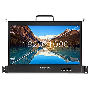 SEETEC 17.3 Inch SC173-HSD-56 1RU Pull Out Rack Mount Monitor Full HD 1920x1080 Broadcast LCD Monitor (SDI/HDMI)