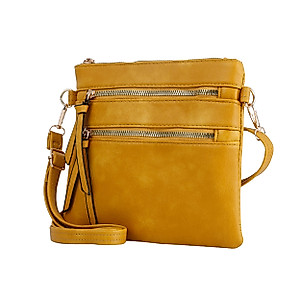 DELUXITY Designer Fashion Crossbody for Women (Mustard)