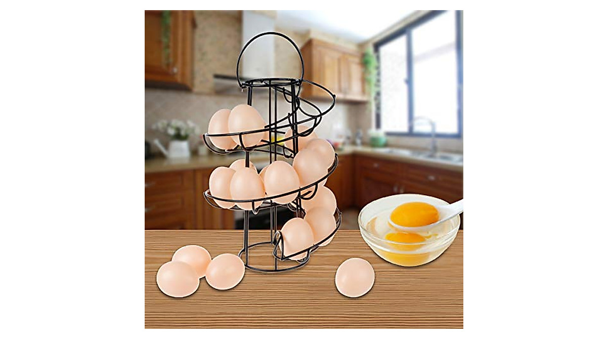 Egg Skelter Deluxe Modern Egg Dispenser Rack - Black