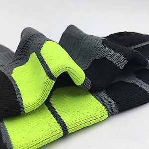 BERING Men's Performance Athletic Ankle Running Socks, Carbon Gray, Size 9-12, 6 Pairs