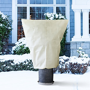 Plant Covers Freeze Protection Winter: 2.4oz 3.9 x 5.9 Ft Tree Covers Freeze Blanket Bags - Outdoor Plants Protector for Garden Shrub Rose Covering Beige
