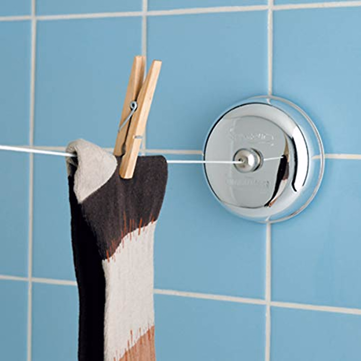 Homz® 8 ft. Retractable Clothesline, Wall Mounted, Chrome