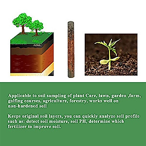 Soil Sample Probe 12 Inch with T Handle, Soil Sampler Tool, Soil Test Kit, Soil Probe for Soil Sampling Plant Care Lawn Garden Farm