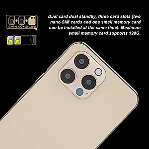 PUSOKEI Unlocked Cell Phone, 4G Mobile Phone, Android12 Smartphone, 6.1 IPS HD Screen, 4GB RAM 64GB ROM, Dual Camera 32MP+8MP, 5G WiFi, Dual SIM, Face Recognition, 4000mAh Battery (Gold)