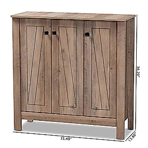 Baxton Studio Derek Shoe Cabinets, One Size, Natural Oak