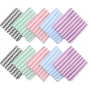 HFGBLG Microfiber Cleaning Cloth Lint Free Cleaning Rags, 10 Pack Fast Drying Dish Rags for Cleaning, Super Absorbent Kitchen Dish Cloths for Wash Dishes,12 in x 12 in, Mix Color