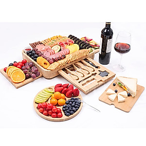 Charcuterie Boards Cheese Boards Set with Knife Set for House Warming Gifts New Home Decor, Anniversary Birthday & Wedding Gifts for Couple, Bridal Shower Gift for Women