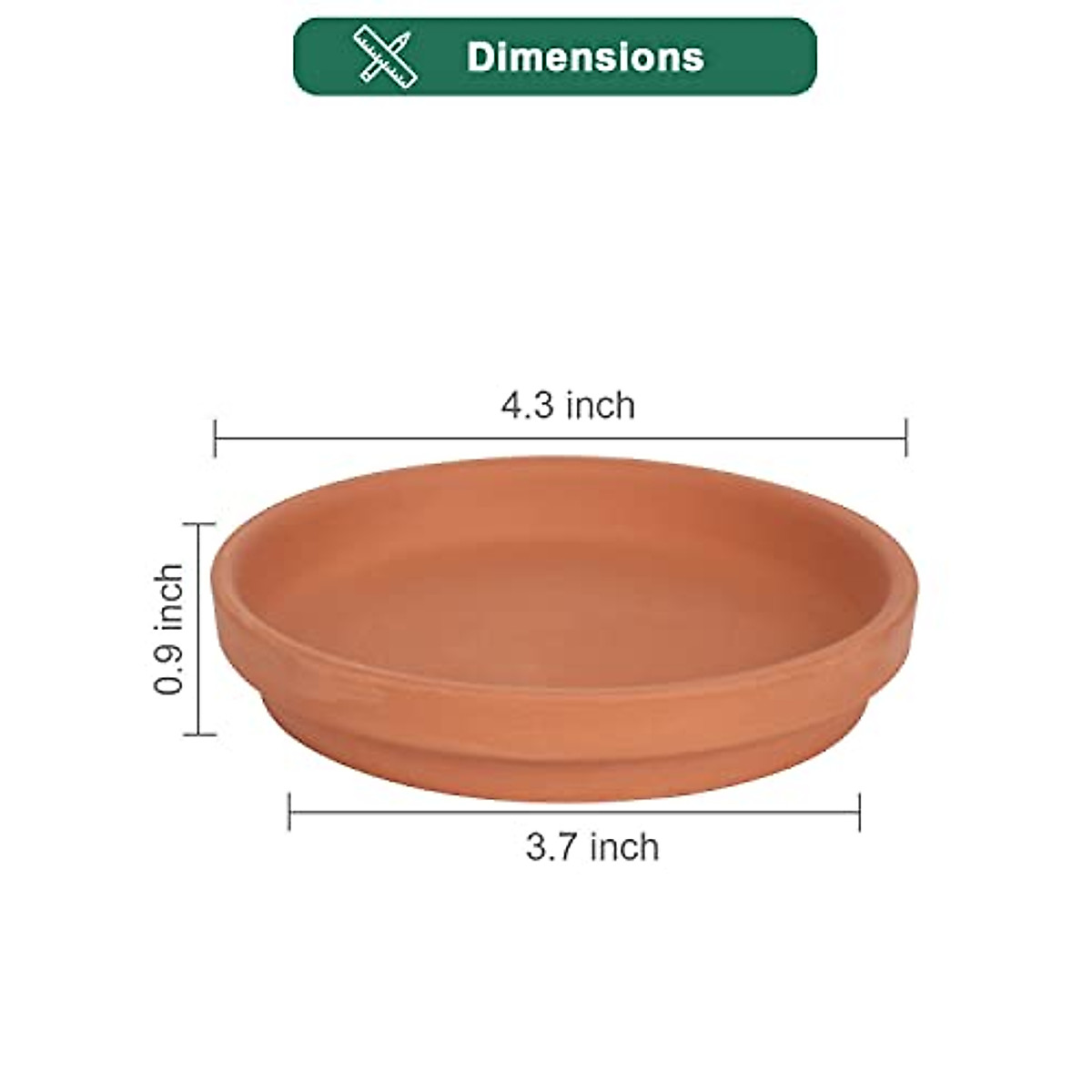 4 Inch Small Terracotta Pot Plant Saucer - 6 pcs Small Round Plant Pot Saucers, Small Clay Plant Trays Perfect for 3 Inch 3.5 Inch 4 Inch Flower Pot with Drainage Hole and Great for Indoor or Outdoor
