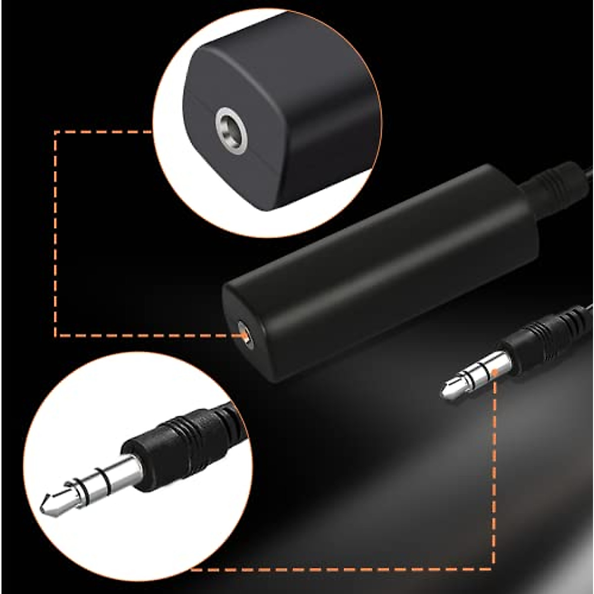 2 Packs Ground Loop Noise Isolator for Car Audio/Home Stereo System, Ground Loop Isolator with 3.5mm Audio Cable