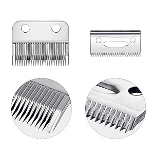Mudder 2 Sets Professional Replacement Clipper Blades, 2 Holes Adjustable Hair Clippers Parts Blades, Hair Trimmer Replacement Blade for Barbers and Stylists (Silver)