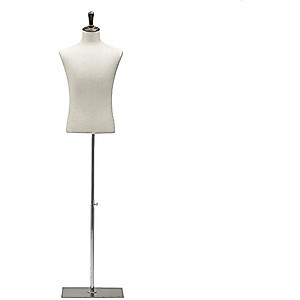 Mannequin Display Stand Male Mannequin Torso Body Dress Form Busts with Metal Base Manikin Dummy Model for Clothing Display Stable Stand ( Color : Silver ) (Silver )