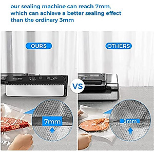 Vacuum Sealer Machine, Automatic Vacuum Air Sealing System for Food Savers, Food Sealer with Dry & Moist Food Preservation Modes, Built-in Cutter 15 Bags Starter Kit Lab Tested Easy to Clean Led Indicator Lights
