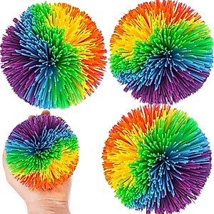 3 Packs of Large Monkey Stringy Ball,Size of 12cm/4.7Inch DiameterEach Ball-Weight of 100g / 0.22Ib Stress Sensory Fidget Balls Colorful Bouncy Ball
