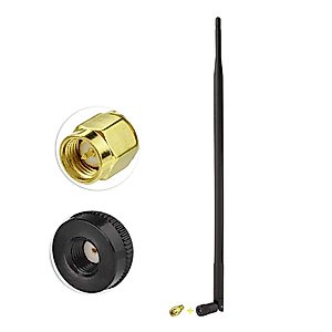 Superbat 900MHz 3G 4G Antenna 9Dbi External Omni Rubber Duck Antenna with RP-SMA Connector + RP-SMA Female to SMA Male Adapter for Router Security Camera Gateway Modem etc.