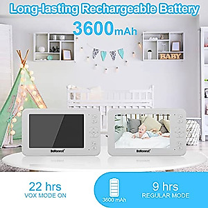 DoHonest Baby Monitor with Camera and Audio - HD 1080P 5" Color Screen Wireless Infant Video Camera Remote Pan No WiFi Night Vision 2-Way Talk Temperature 1000ft Range Ideal for Gifts