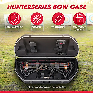 SKB Cases Hunter Series Portable Bow and Arrow Crossbow Case with ABS Hard Plastic Shell Exterior and Comfort Grip Handle, Black