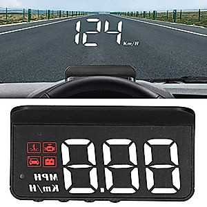 Car Head Up Display , HUD Display Windshield Projector Multi‑Function Gauge Warning Alarm Fatigue Driving Reminder