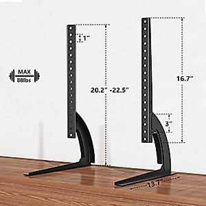 TAVR Universal Table Top TV Stand Base TV Legs for Most 32 37 40 42 47 50 55 LCD LED Plasma Flat Screen TVs, Height Adjustable Leg TV Replacement Stand, Holds up to 88 lbs, Max VESA 800x400 mm
