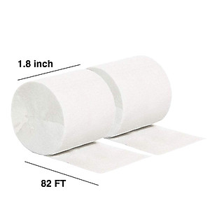 YESON White Crepe Paper Streamers Party Streamer Decorations,6 Rolls,1.77 in X 82 ft