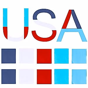 Exquiss 2000pcs 4th of July National Day Patriotic Tissue Paper Squares (2”) for DIY Patriotic Crafts Red White Blue USA American Independence Day for Kids Favors Classroom Home Activity Art Projects
