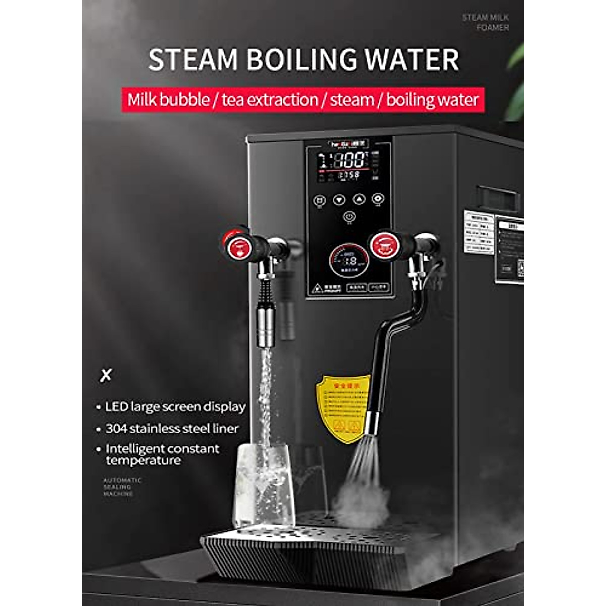 KJLYLPP 12L Commercial Multi-Purpose Milk Frother, Electric Milk Foam Maker LED Display for Espresso Coffee Tea Coffee Shop Dessert Shop Hotel Milk