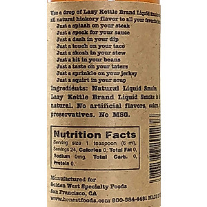 Lazy Kettle Brand All Natural Liquid Smoke | Perfect for Flavoring Meat | Hickory | Used to Flavor Beef Jerky, Steak, Fish, Cheese, Sauces and More | 5 Oz Each