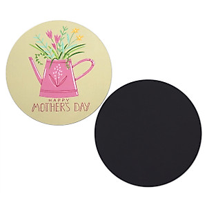 Novel Merk Mother~'s Day Refrigerator Magnets, Small Circle Flowers in Watering Can Design for Fridge, Gifts, Decor, & Party Favors (10 Pack), Pink, Green, Yellow, 3 Inch