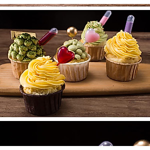 120Pcs 4ml Cupcake Pipettes, Dessert Pipettes Cupcake Strawberry Infuser Tubes Pipette Baking Shot Tubes for Liquor Strawberry Cupcake Injector Tube Shots for Alcohol Infused Tubes Mini Pipettes