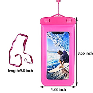 bsasurb 4 PCS/Pack Waterproof Phone Pouch, IPX8 Phone Waterproof Case Compatible for iPhone 13 Pro Max/12/11/XR/X,Galaxy S22/S21,Up to 8". Underwater Cell Phone Dry Bags for Vacation (4PCS/Pack)