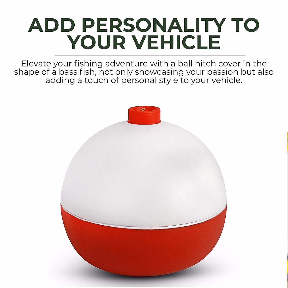 Rivers Edge Products Trailer Ball Cover, 1 7/8 to 2-Inch Trailer Hitch Ball Cover, Fishing Tow Ball Protector, Funny Towing, Trailer, Truck, or RV Accessories, Bobber