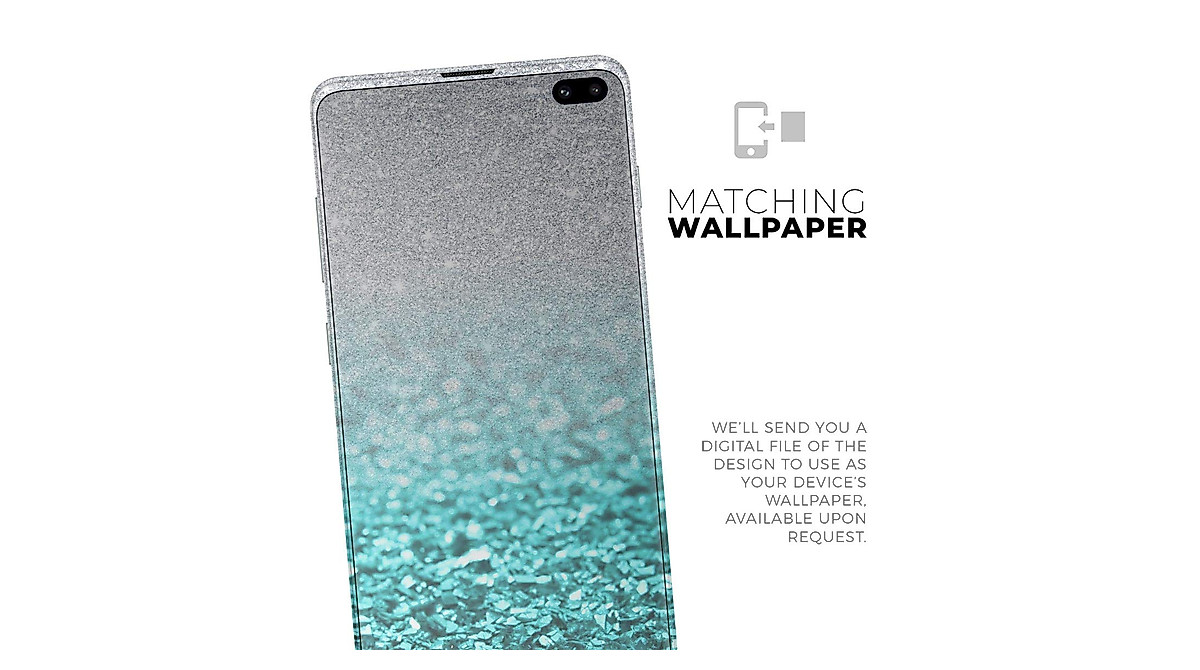 DesignSkinz Aqua Blue & Silver Glimmer Fade Protective Vinyl Decal Wrap ...