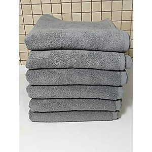 Big Deals,100% Turkish Cotton Extra Large (20 x 35 inch) Hand Towel, for SPA, Gym, Fitness and Sport, Oversized, XL, Large, Huge Big Size Hand Towel,luxury hotel series(grey,6-pack) (grey, 6)