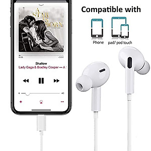 Lightning Headphone iPhone Headphone Earbuds with Lightning Connector(Built-in Microphone & Volume Control)[Apple MFi Certified] in-Ear StereoCompatible with iPhone 13 Pro Max/12/11/X/SE/8 7 - All iOS