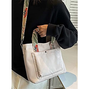 Women Shoulder Bag Chic Hobo Handbag Vintage Canvas Tote Bag Purse Casual Satchel Bucket Bag