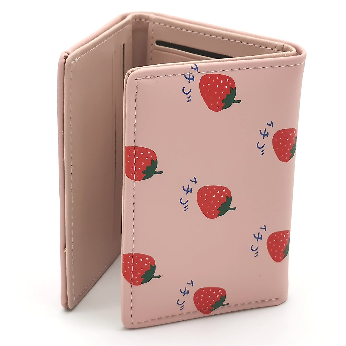 VEELAM Small Trifold Cute Kawaii Strawberry Wallet for Women Girls(Pink)
